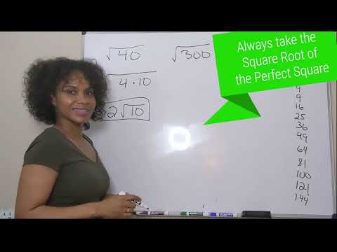 Simplest Radical Form Using Perfect Squares