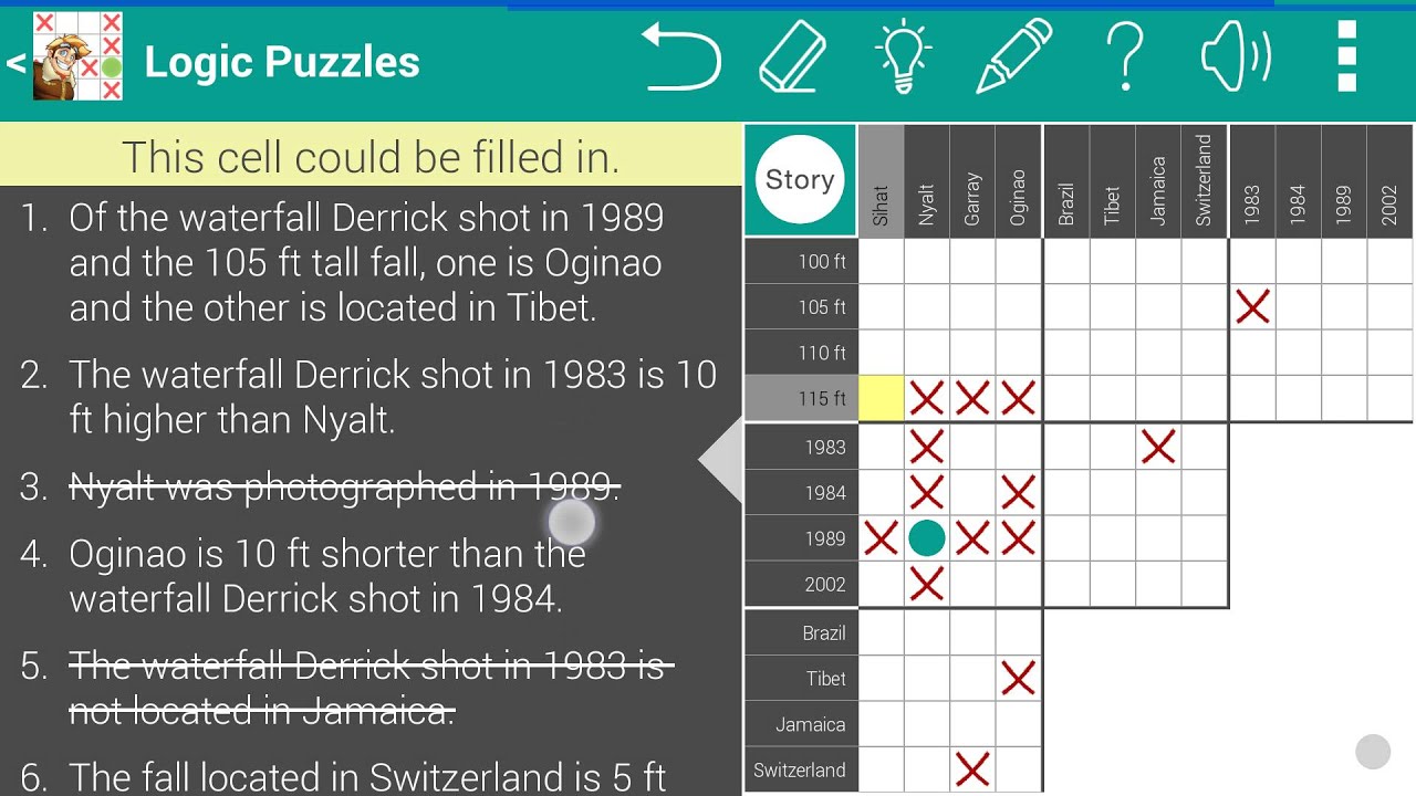 How to solve logic grid puzzles on Android