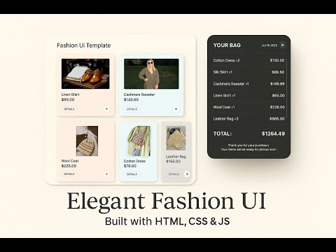 Elegant Fashion UI Template โ Built with HTML, CSS & JS