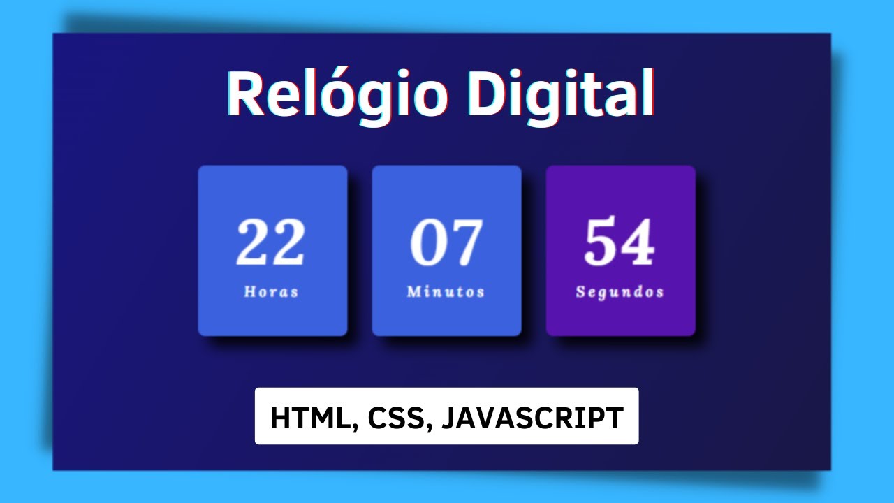 Relógio digital - HTML, CSS e JS