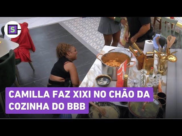 BBB 25: Camilla tem crise de riso e faz xixi no chão da cozinha