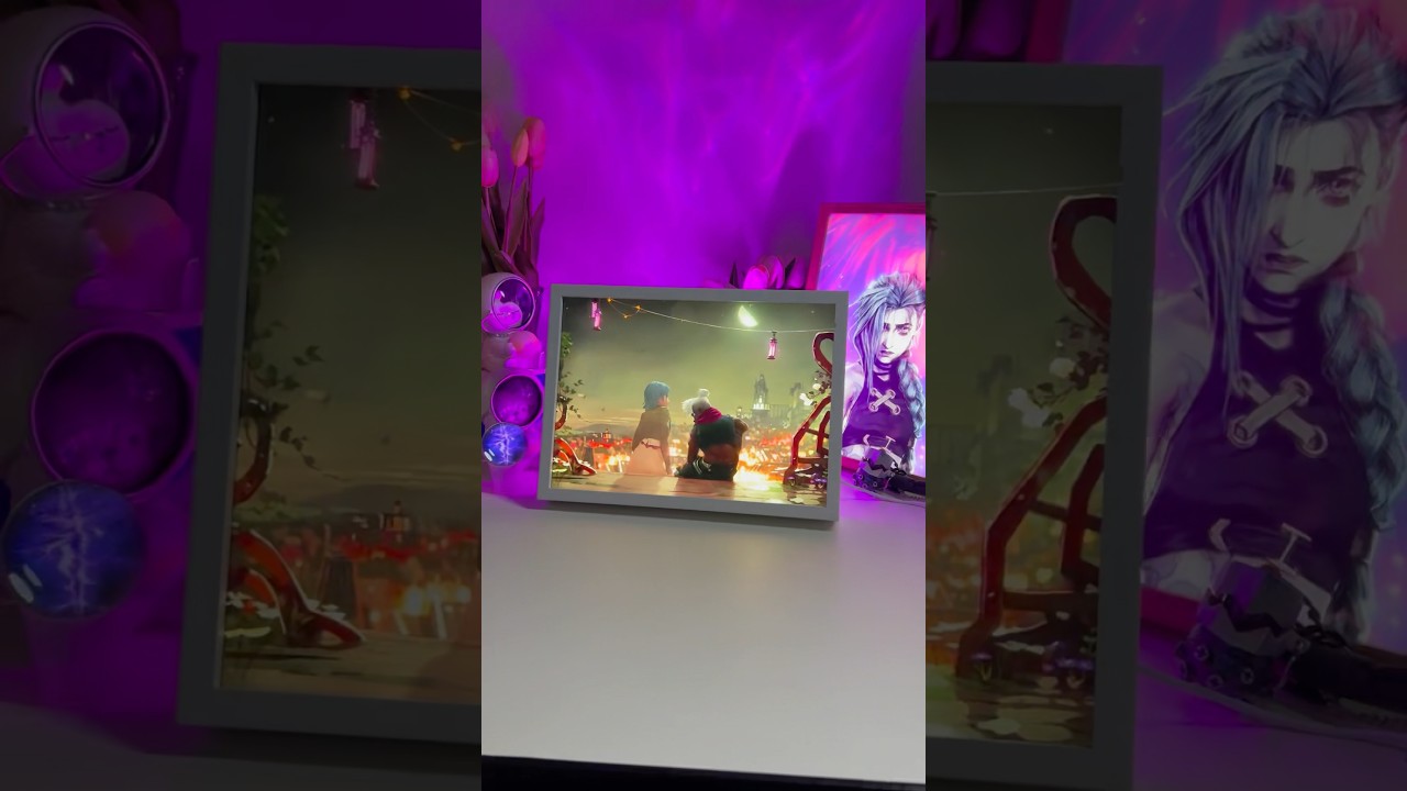 Arcane powder & Ekko #arcane #jinx #ekkoarcane #lightpainting #gift #lightbox #photoframe