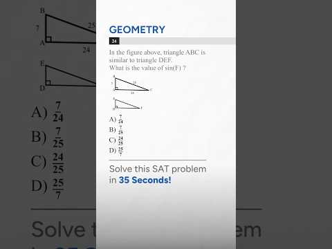 Can You Solve for sin(F) in Just 60 Seconds on the SAT?