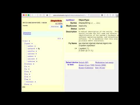 MIB Browser of the SimpleWeb