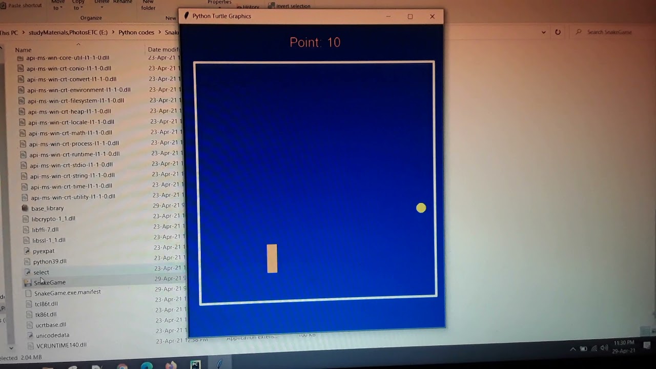SnakeGame with python turtle graphics