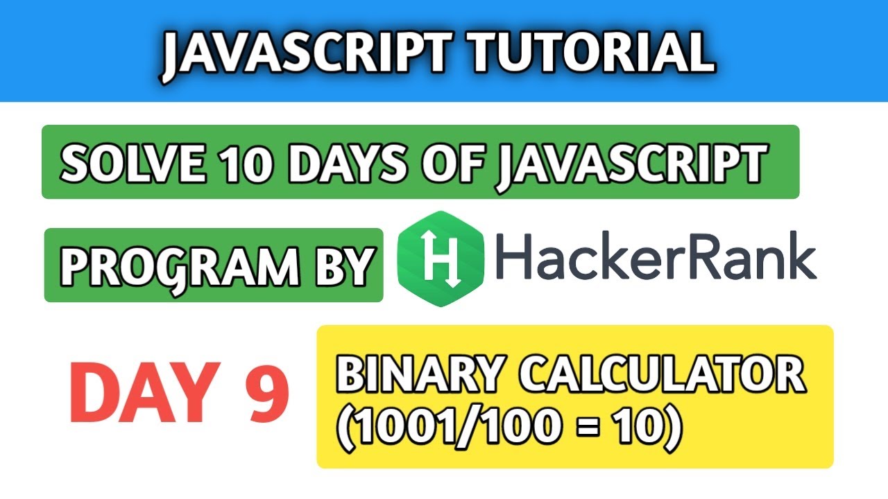#9 JavaScript Tutorials | Plain JavaScript | Binary Calculator using JavaScript
