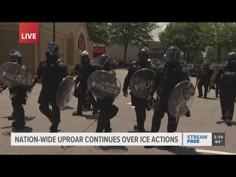 Authorities use flash bangs against protesters in Brookhaven
