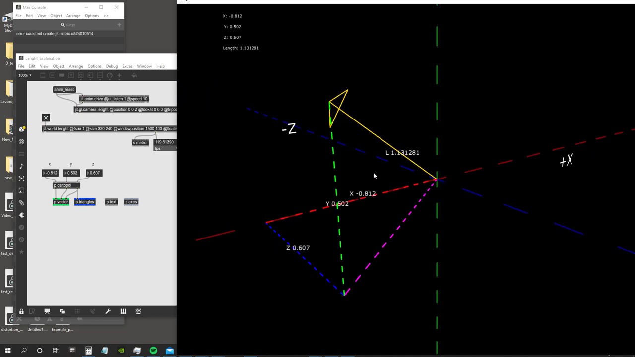 Max/MSP Math | Vector Length / Magnitude Visualization