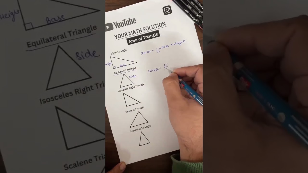 area of different 📐 triangles , equivalent triangle, Right angle triangle, scales triangle