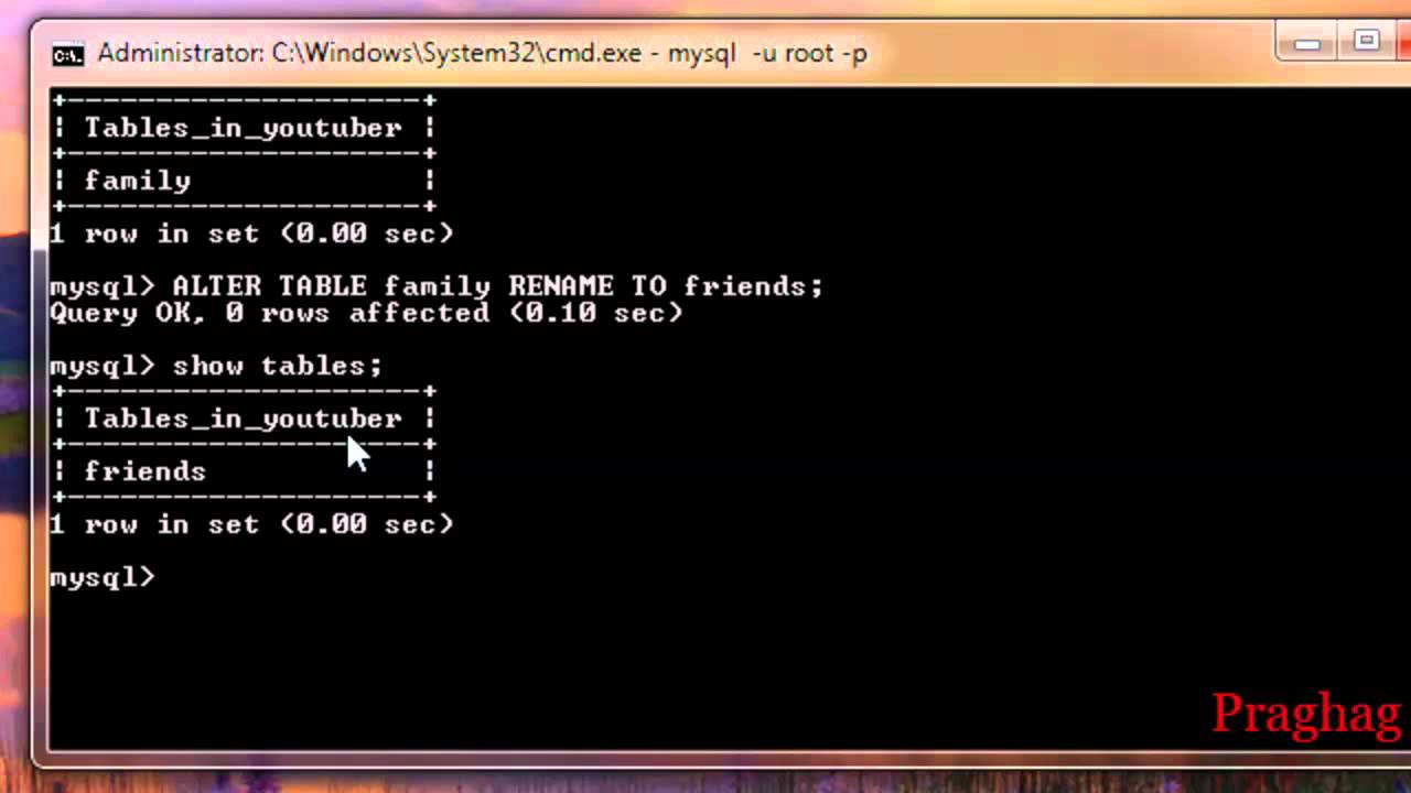 Humble Nerd: MySQL 07 - How To RENAME A TABLE