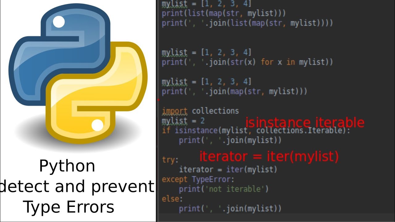 Python 3 detect and prevent TypeError-s
