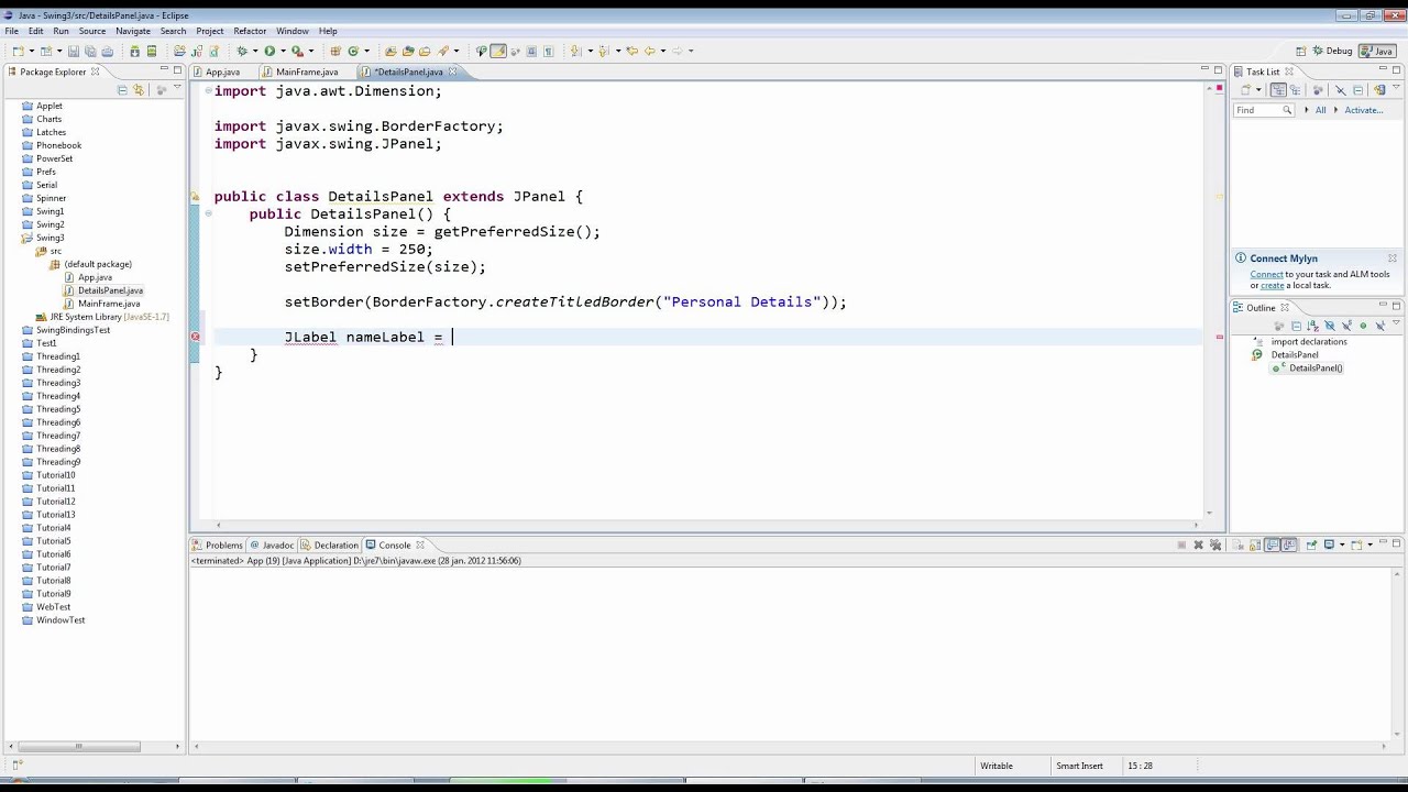Advanced Java: Swing (GUI) Programming Part 3 -- Panels and Forms