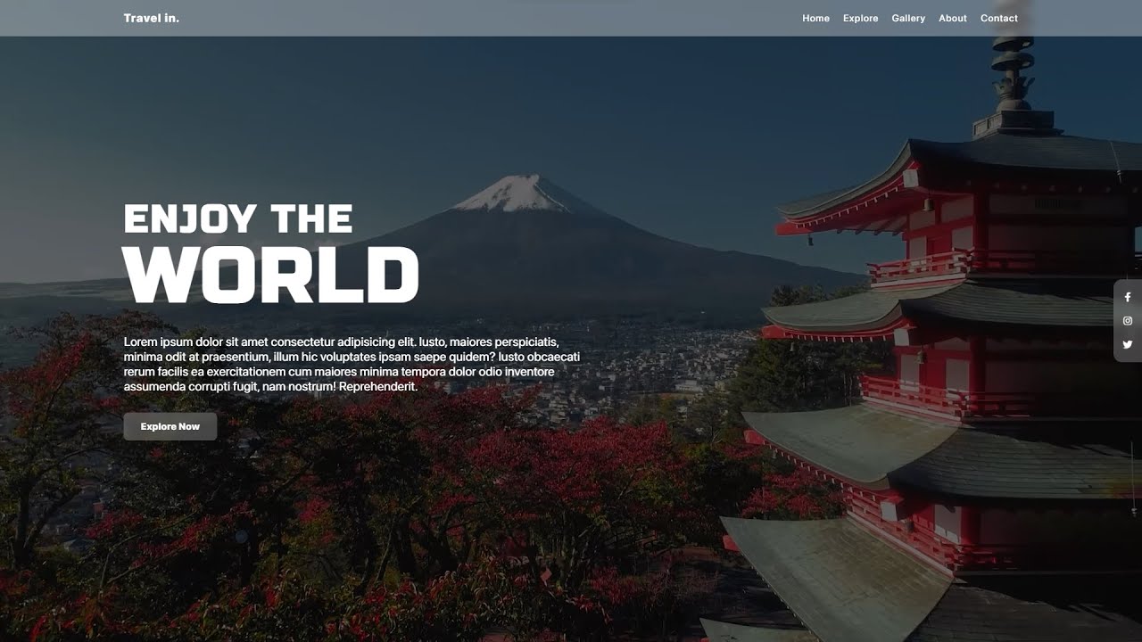 Create a Website With Video Background | HTML & CSS | NineCode