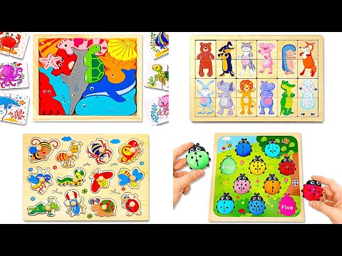 One Hour of Learning Animal Names with Activity Puzzle | Preschool Learning Video for Kids