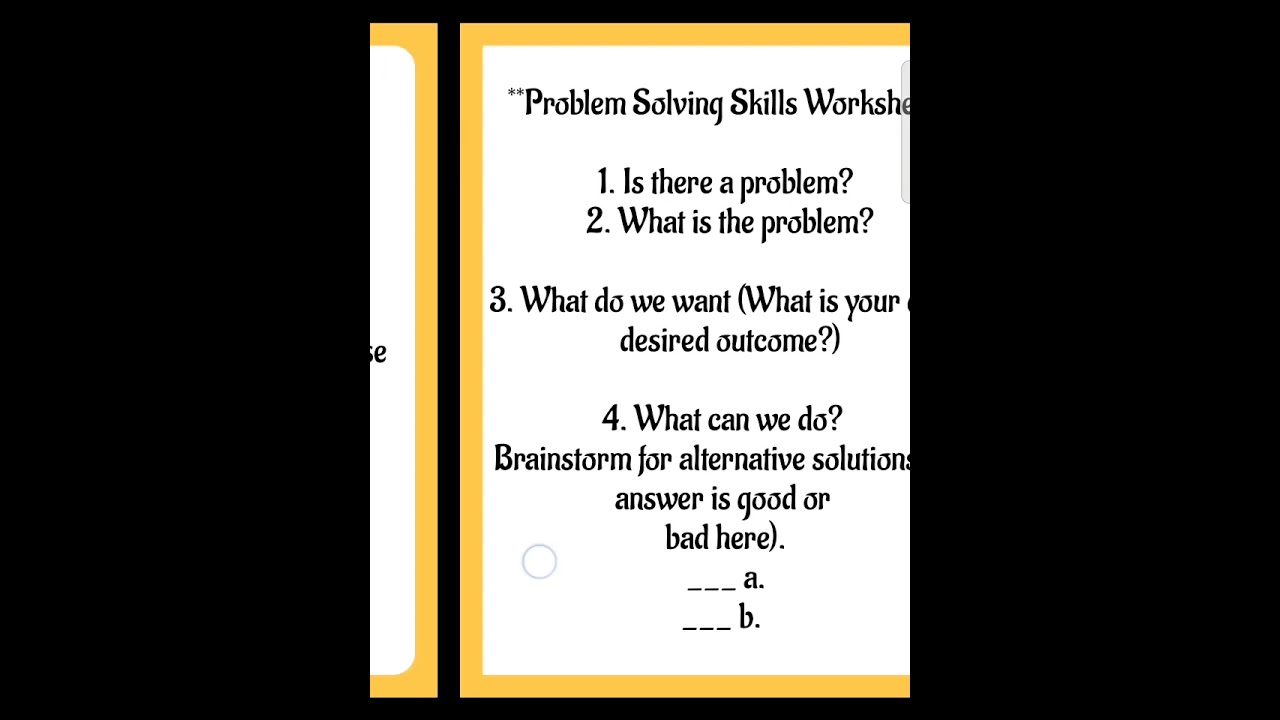 problem solving skills worksheet. an effective way to solve problem.