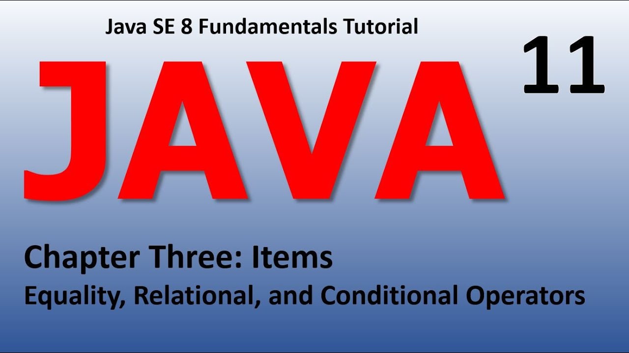 Java Equality, Relational, and Conditional Operators Epi 11