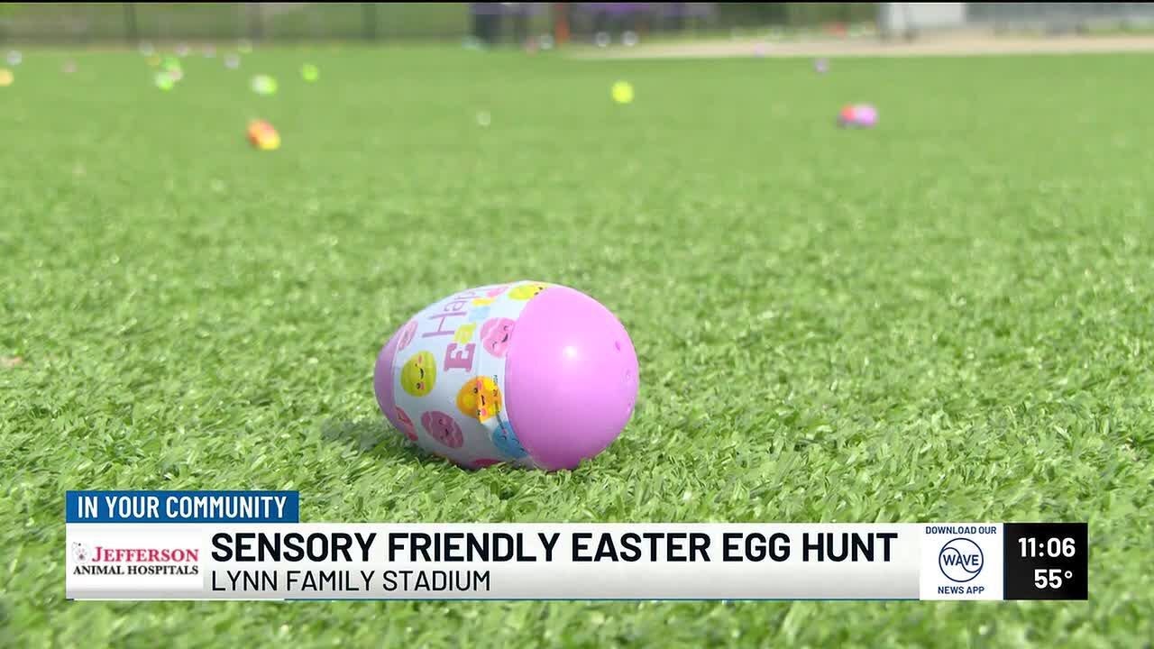 Lynn Family Stadium hosts sensory-friendly Easter egg hunt