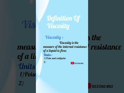 Viscosity | definition of viscosity | chemistry | science #science