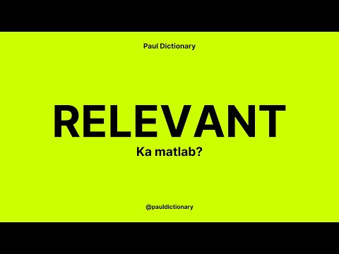 relevant Meaning in Hindi/Urdu | Meaning of relevant | relevant ka matlab? | relevant क्या है?