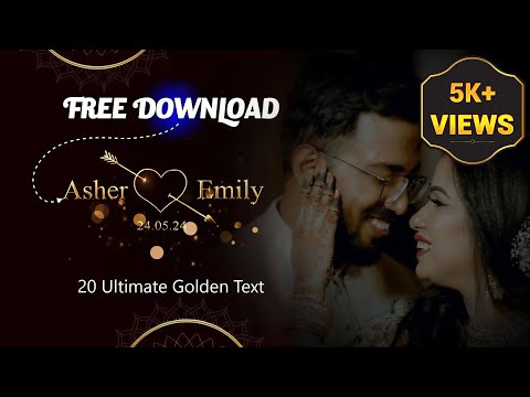 Premiere Pro Golden Text Free Download 2024 | Ultimate 20 | Wedding Title