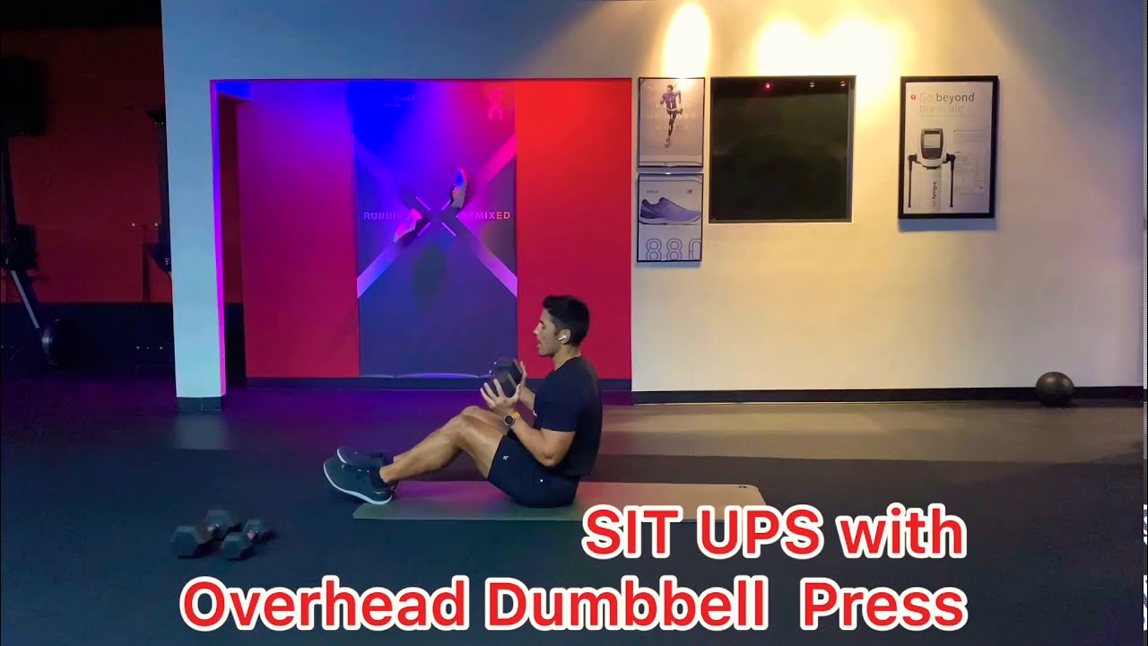 Sit-ups with Dumbbell Overhead Press