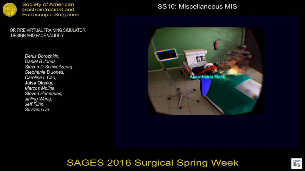 OR FIRE VIRTUAL TRAINING SIMULATOR: DESIGN AND FACE VALIDITY