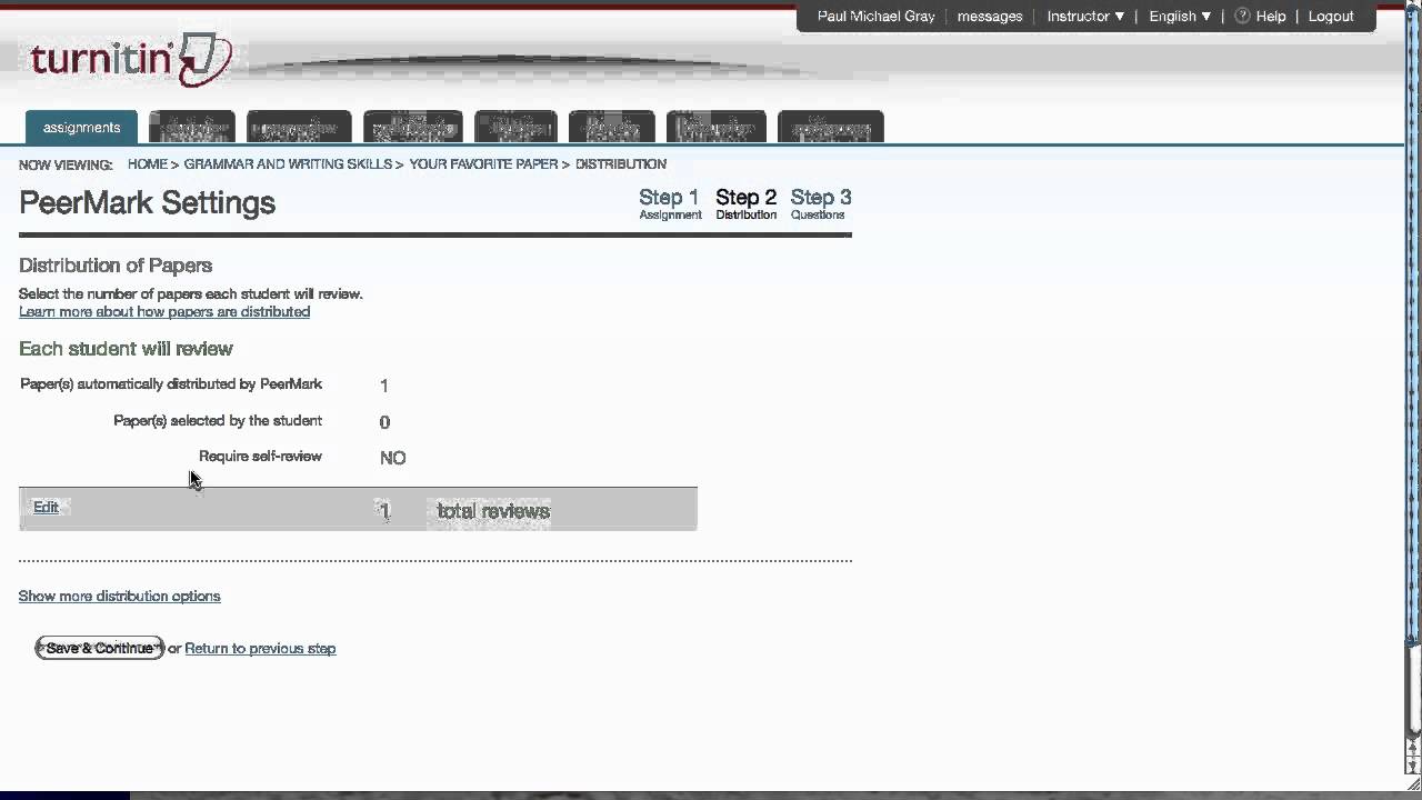 Creating a PeerMark Assignment
