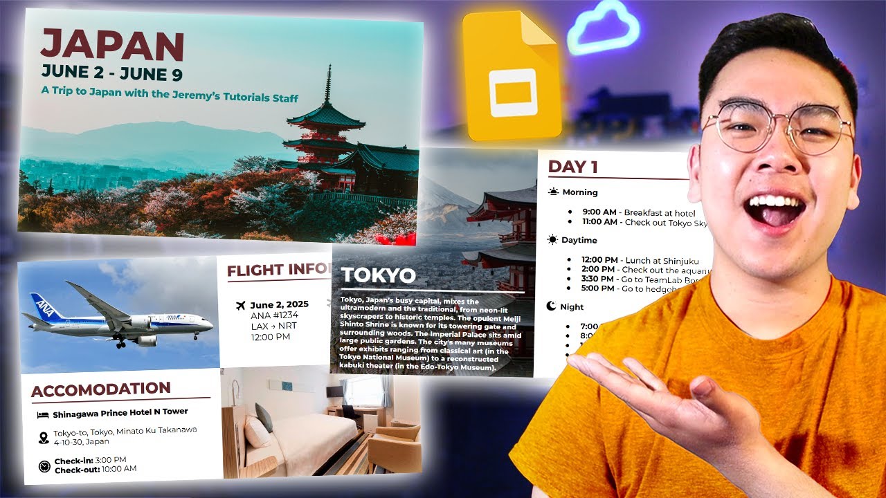 How to Make a TRAVEL ITINERARY in Google Slides (Work & Family Trips!)