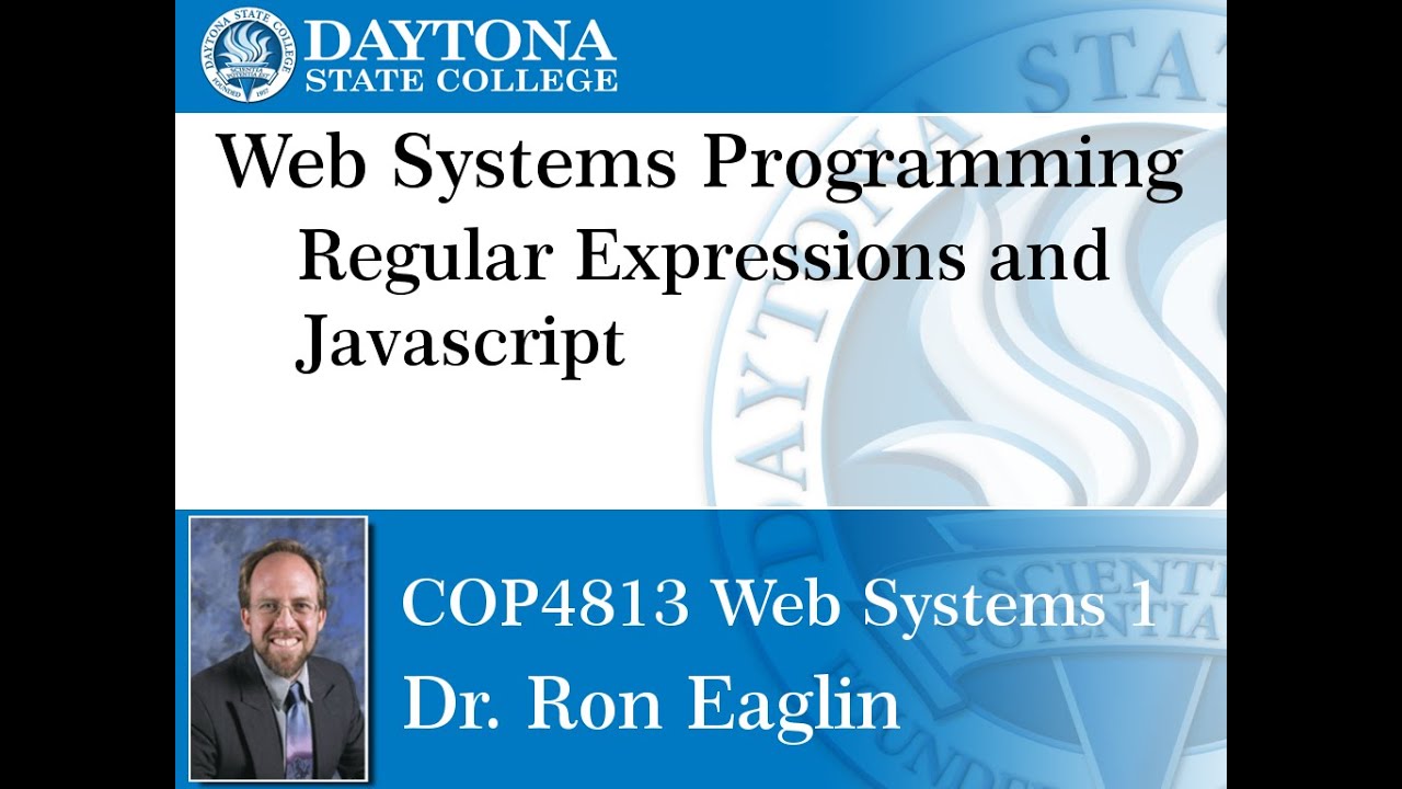 Web Programming - Regular Expressions and  JavaScript