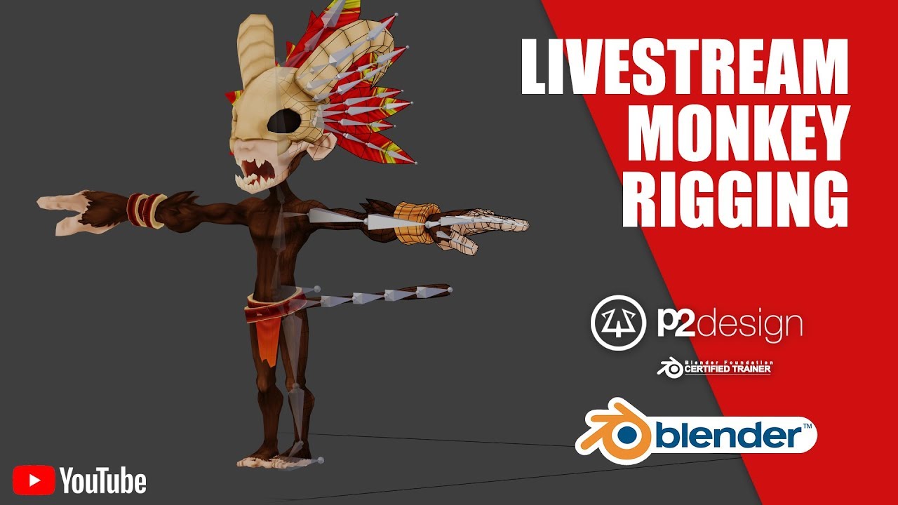 LIVESTREAM - Monkey rigging in Blender