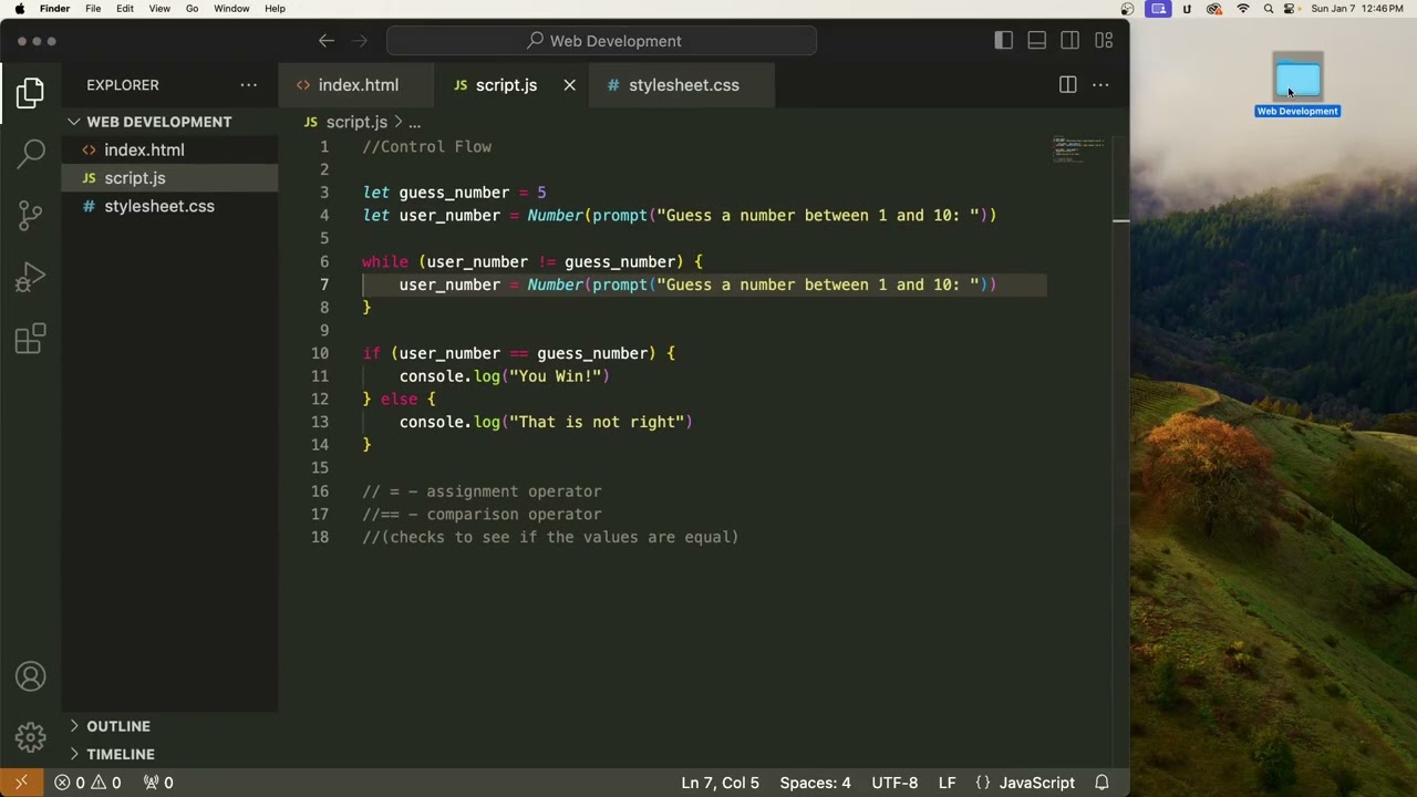 Web Development 5 - Control Flow