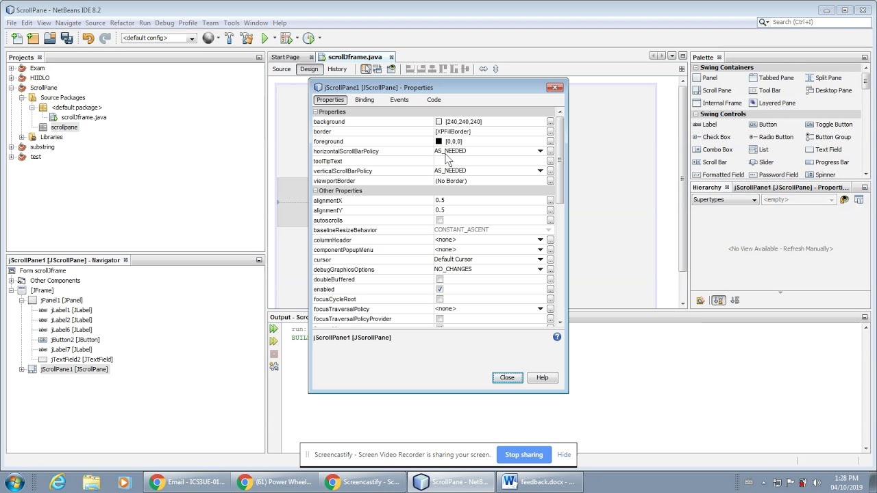 Scroll Pane in Jframe