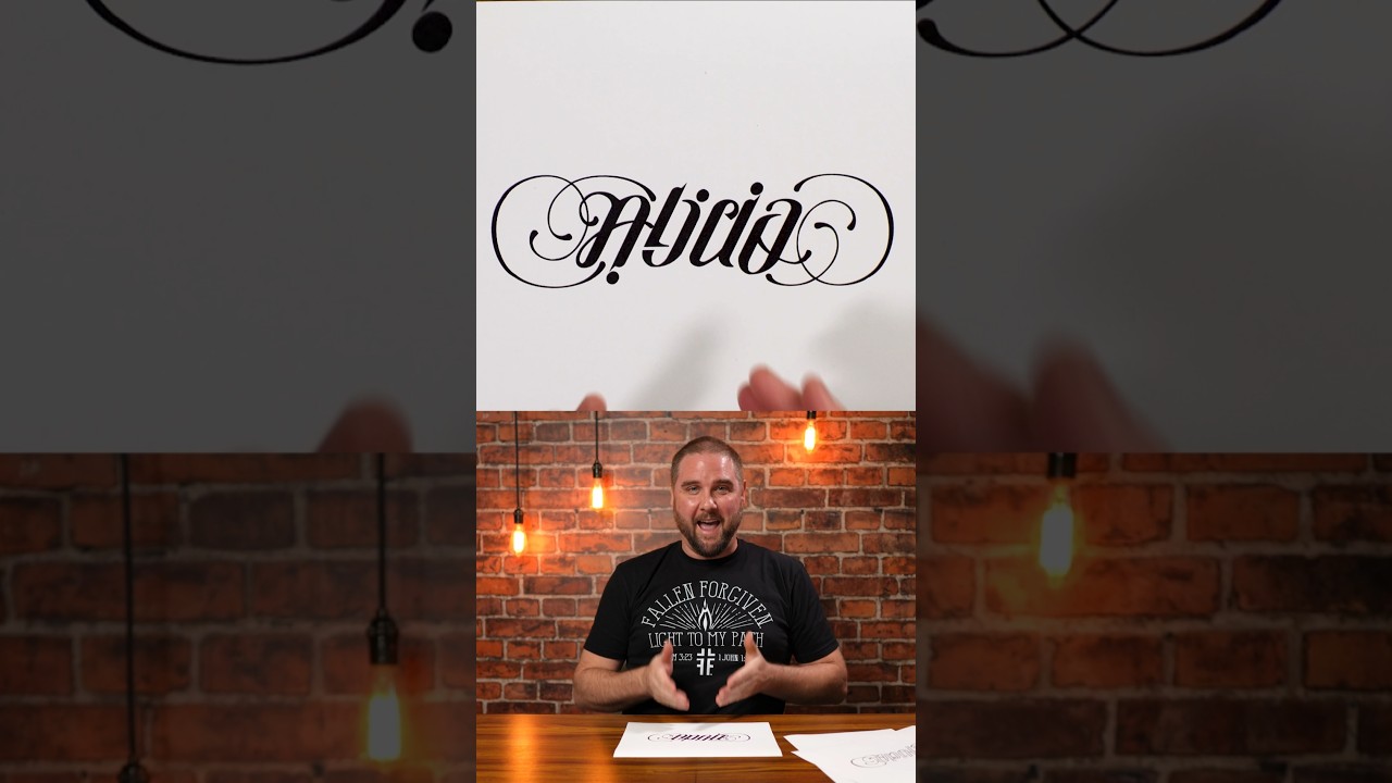 [Ep. 1817] Alicia & Angie Names Custom Tattoo Design #shorts #tattoo