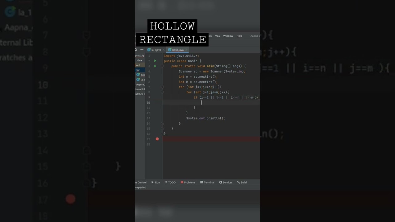How to print || Star pattern || HOLLOW RECTANGLE || #shorts #java #programming || prince097