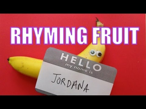 Jordana The Banana - Rhyming Fruit - Mr. Palindrome's Kids Vlog #5
