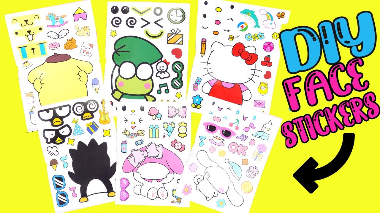 Hello Kitty and Friends DIY Silly Face Stickers with Keroppi, Melody, Pompompurin
