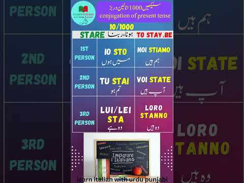 learn Italian Verb 'stare': Present Tense Conjugation