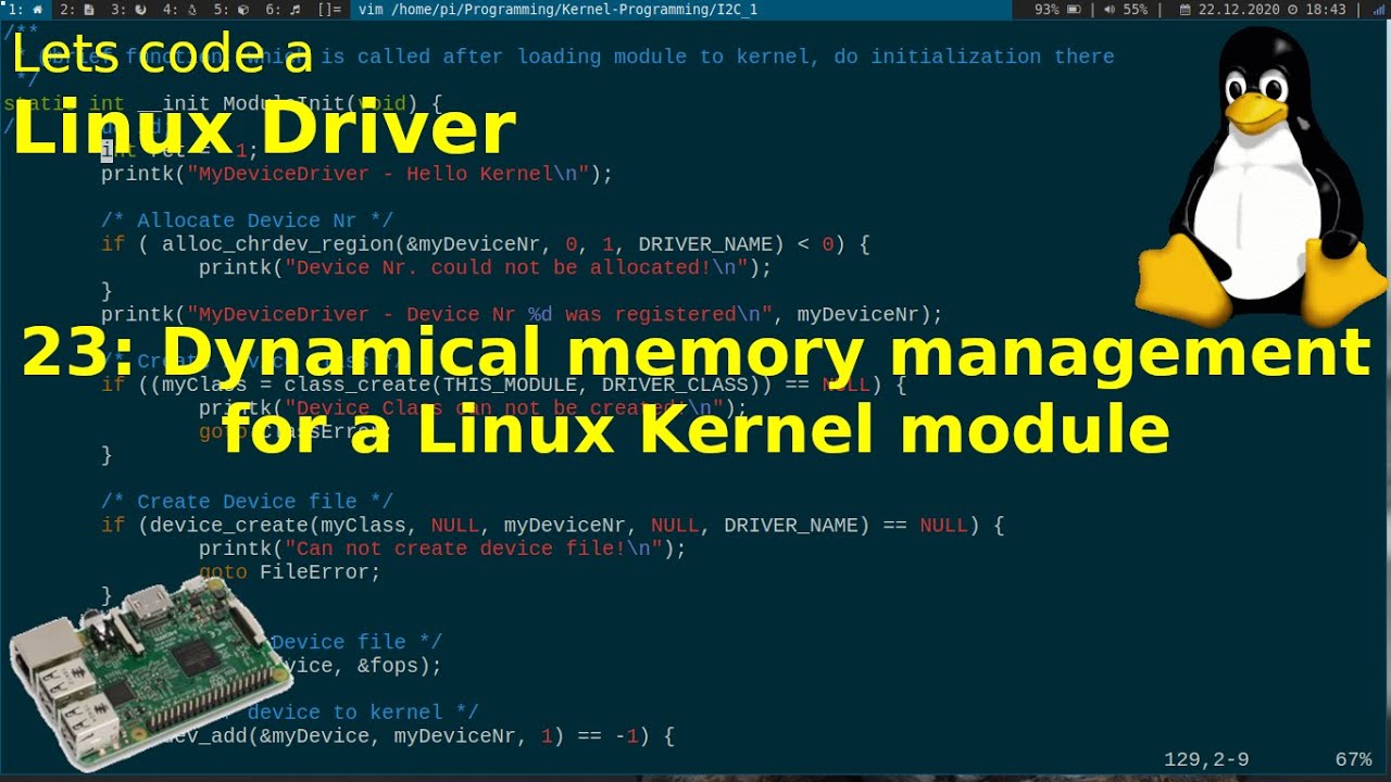 Let's code a Linux Driver -  23: Dynamical memory management in a Linux Kernel Module