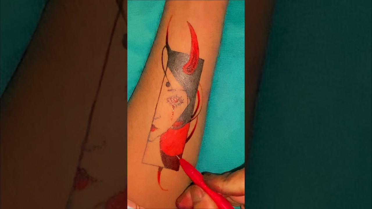 “Evil Queen Tattoo 😈🔥 Red Devil Girl Tattoo Design | Insane Ink Art #Shorts #DevilTattoo #virl