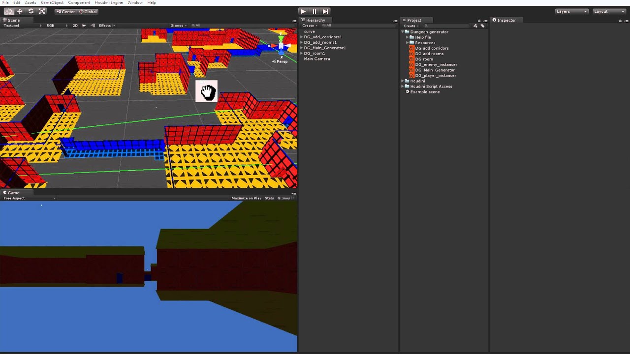 Procedural dungeon generator Unity demonstration