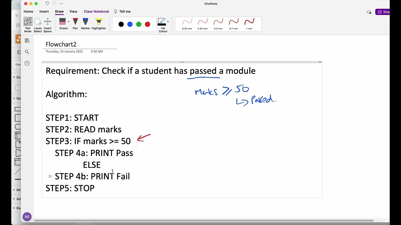Flowchart Lesson2: Sequence + Selection