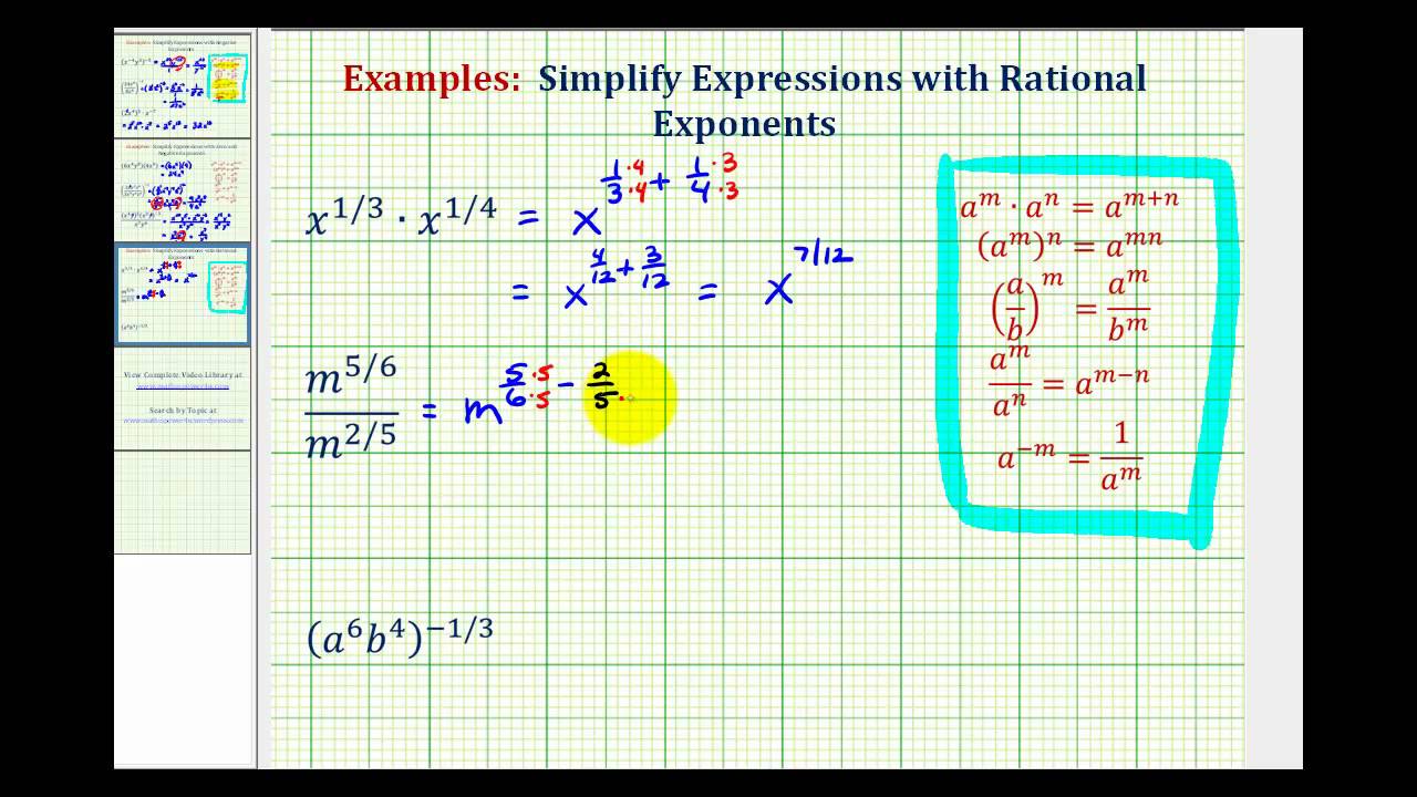 Ex 6:  Simplify Expressions with Negative Exponents