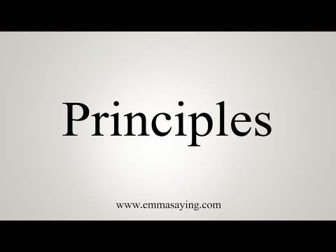 How To Say Principles