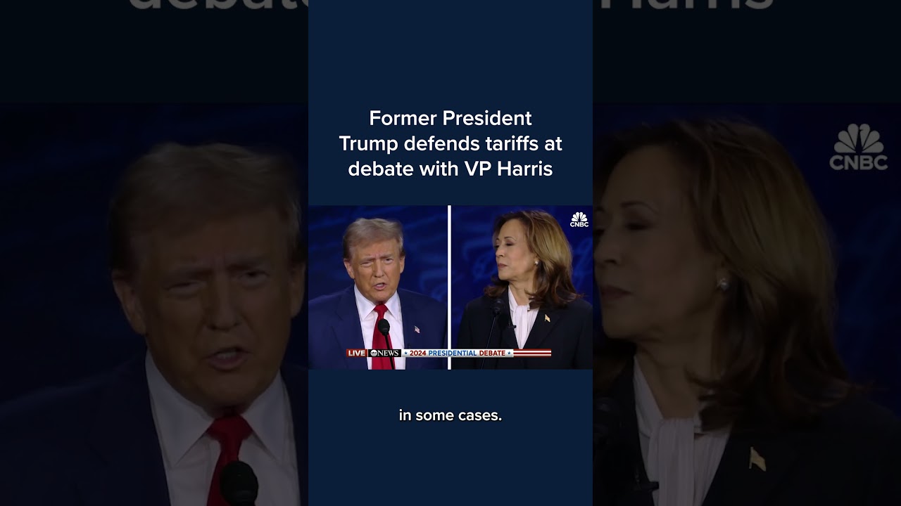 Former President Trump defends tariffs at debate with VP Harris