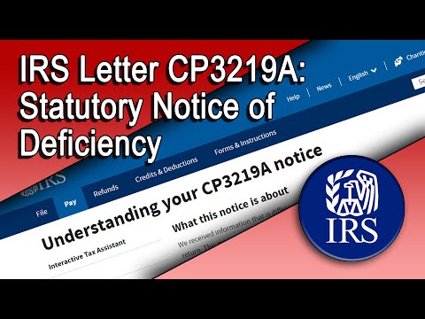 IRS Letter CP3219A: Statutory Notice of Deficiency