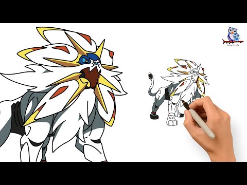 How to Draw Solgaleo Pokémon - Step by Step