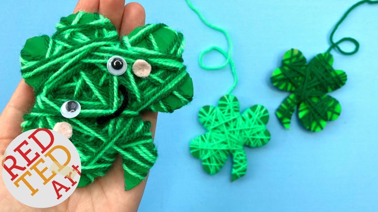 Yarn Wrapped Shamrock Decoration - DIY Room Decor - St Patrick's Day