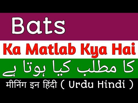 Bats Meaning | Bats Meaning In Urdu Hindi | Bats Ka Matlab Kya Hai | Bats Ka Meaning Kya Hai
