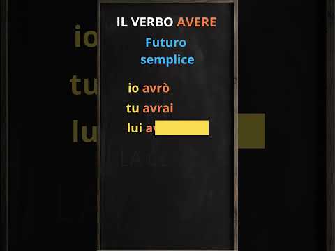 IL VERBO AVERE - IL FUTURO SEMPLICE