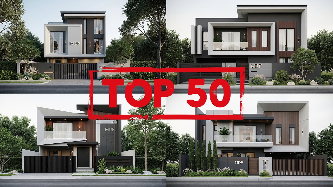 Top 50 Modern House Elevation Designs 2026 | Dark Theme Elevations  Future Home Facade Ideas